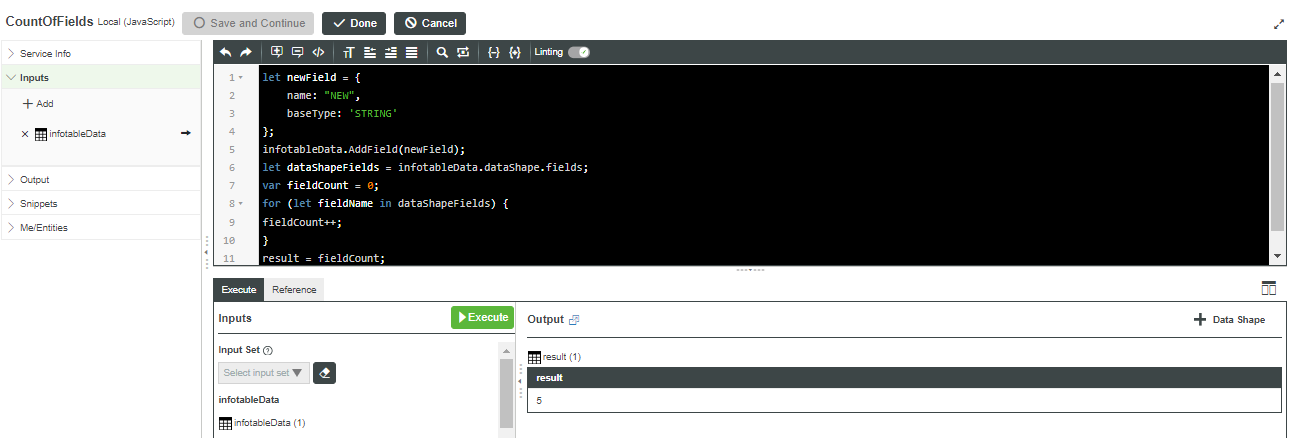 Solved: Finding the number of fields in a datashape - PTC Community