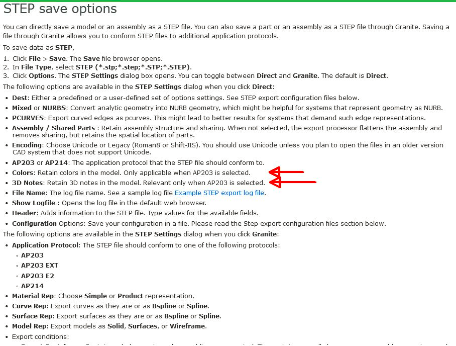 Export in STEP file also 3D Annotations and Symbol... - PTC Community