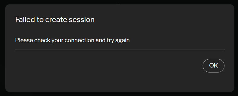 Solved Failed To Create Session Please Check Your Connec Ptc