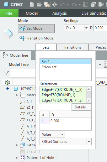 Solved: Round/Chamfer single set defaulting - PTC Community