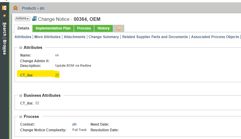 Solved: Sending the Attribute in the change task to the Ch... - PTC Community