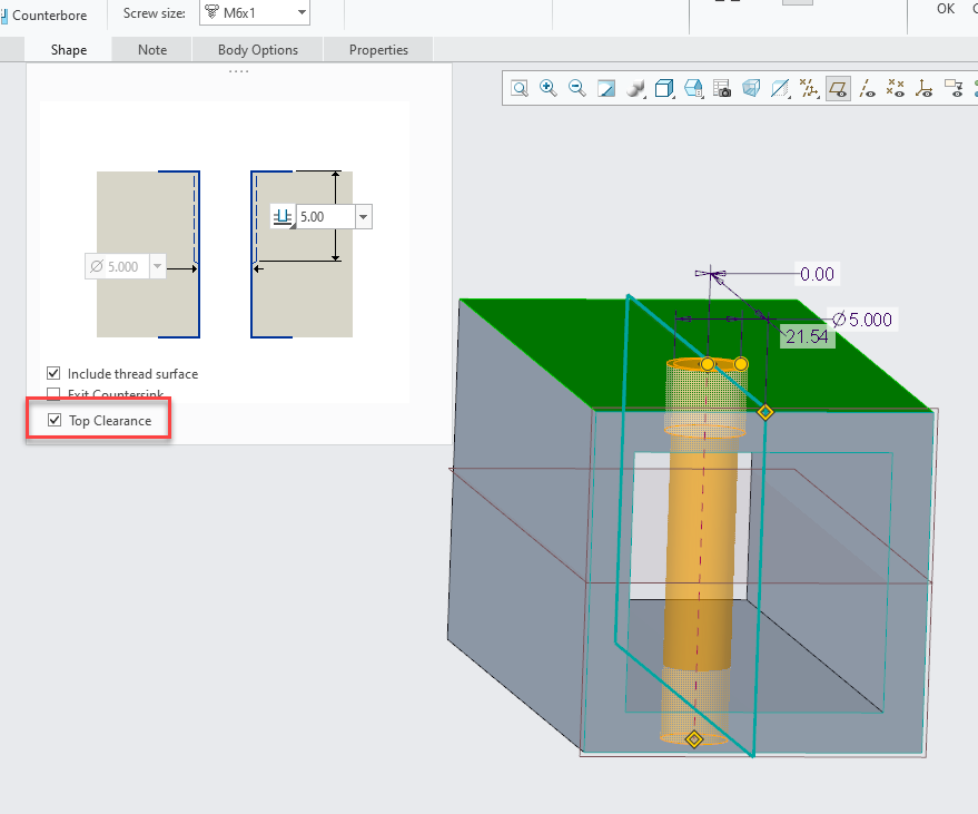Bolt Clearance Hole - Assembly - PTC Community