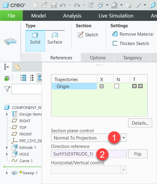 Solved: How to create a helical sweep with a circular face... - PTC Community