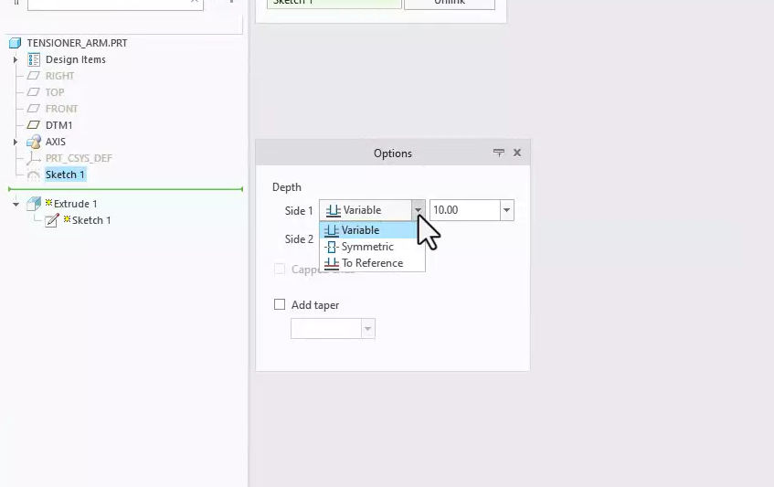 on exercise 2 edit definition in creo fundamentals... - PTC Community