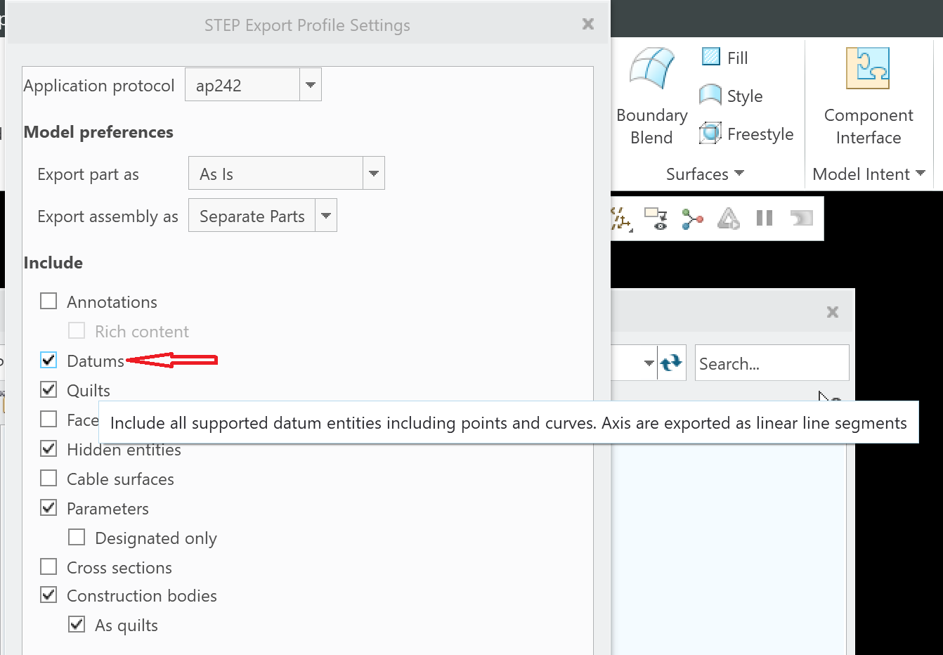 How to export a part as STEP file with cosmetic sk... - PTC Community