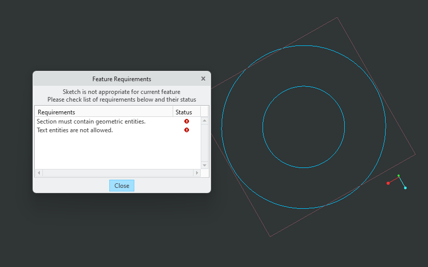 Section must contain geometric entities - PTC Community