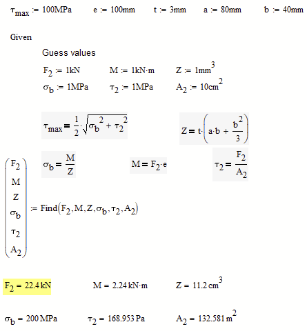 Solved: Solving for a variable in MathCAD - PTC Community