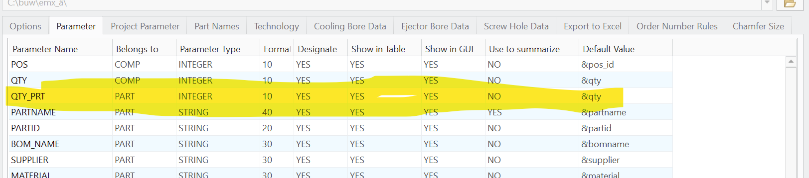 CREO 7 /EMX 13 - Create a button to fill QTY in co... - PTC Community