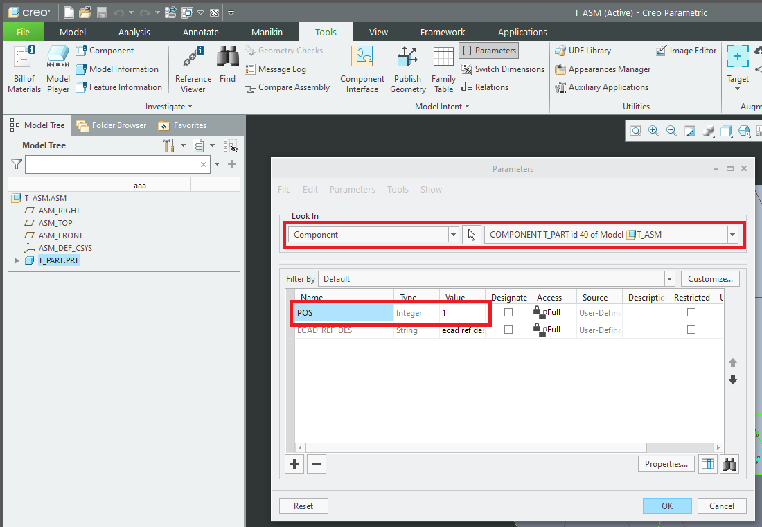 Solved: Call custom assembly parameter into BOM - PTC Community