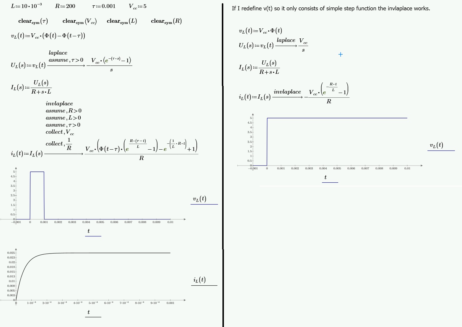 Laplace transform problem. Does not get invlaplace... - PTC Community