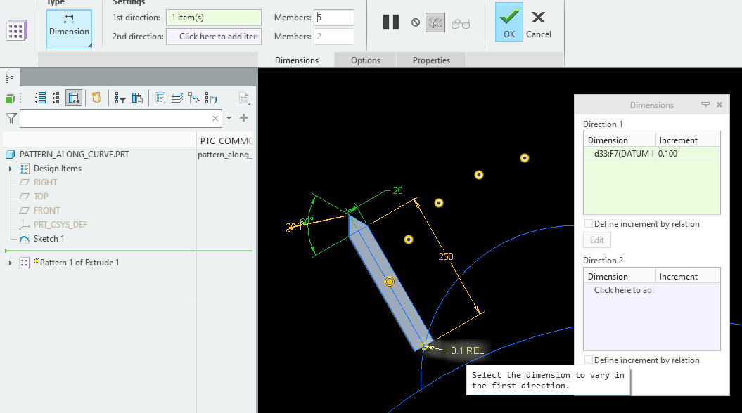 Solved: Pattern along a curve but change orientation accor... - PTC Community