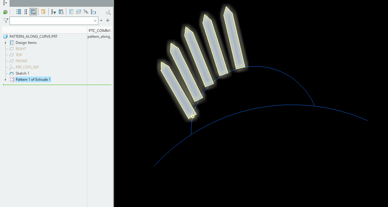 Solved: Pattern along a curve but change orientation accor... - PTC Community