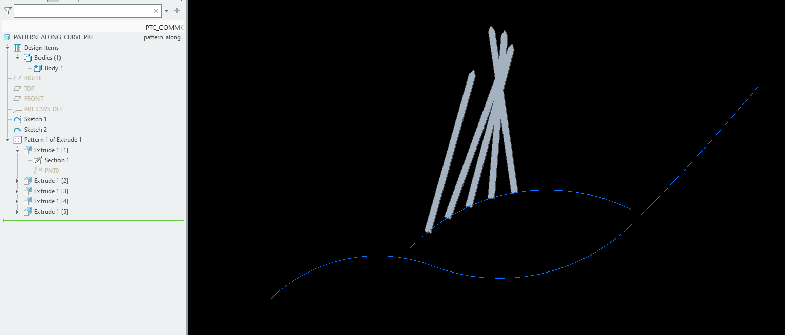 Solved: Pattern along a curve but change orientation accor... - PTC Community